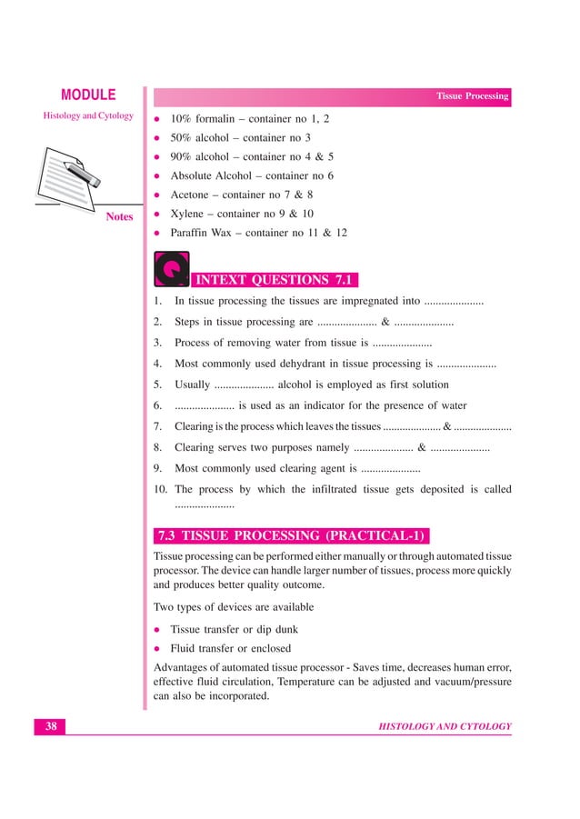 Lesson-07.pdf tissue Processing histopathology | PDF | Alcoholic ...