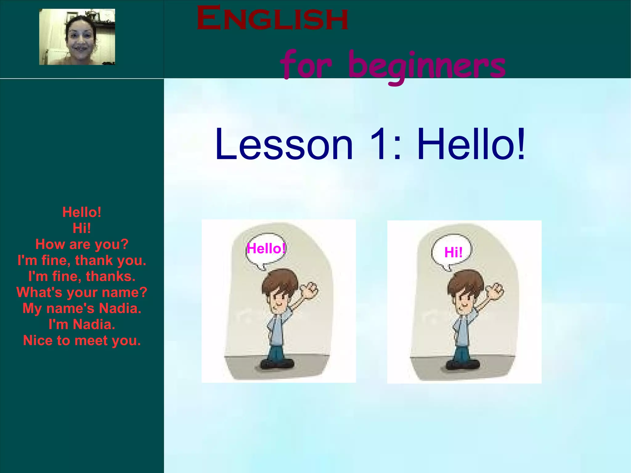 English for Beginners - Lesson 1 | ODP