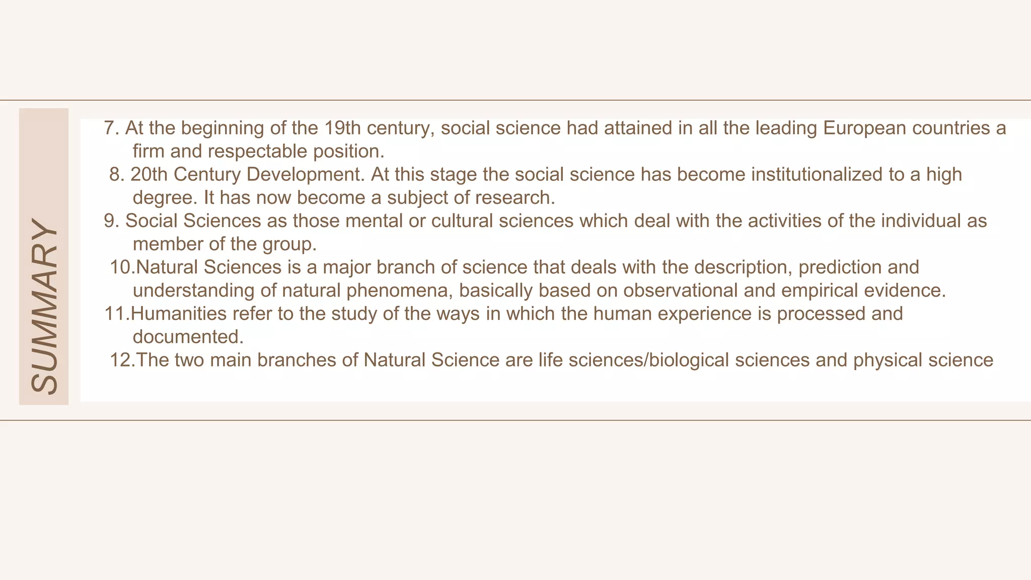 Lesson 1. Introduction to social science with natural sciences and ...