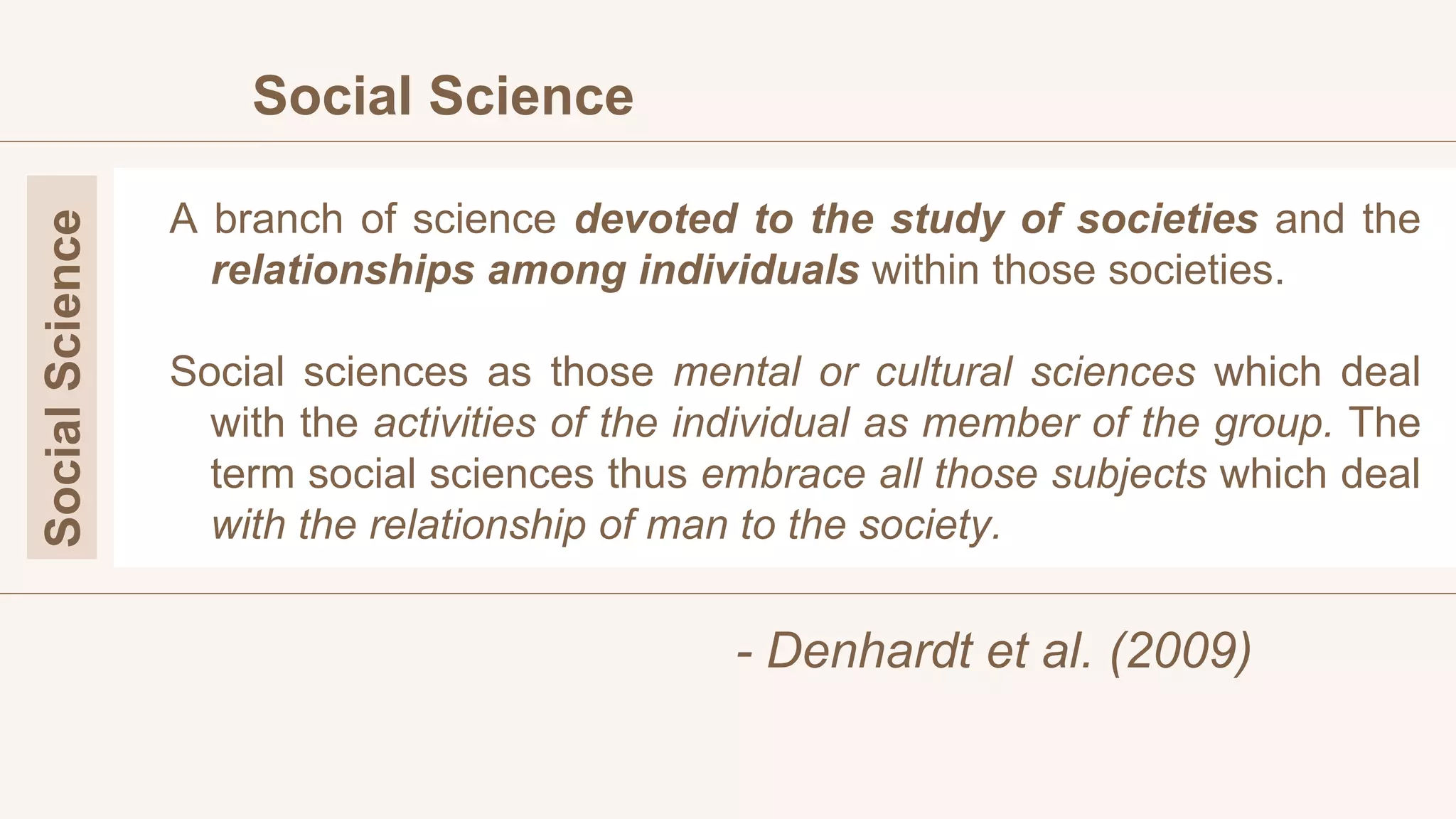 Lesson 1. Introduction to social science with natural sciences and ...