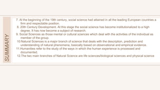 Lesson 1. Introduction to social science with natural sciences and ...