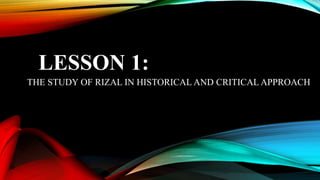 Life and Works of Rizal LESSON-1.pptx