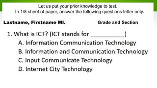 Lesson 1 for Empowerment Technologies: ICT for HUMSS | PPTX