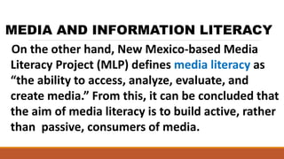 Media and Information Literacy Lesson 1 | PPTX