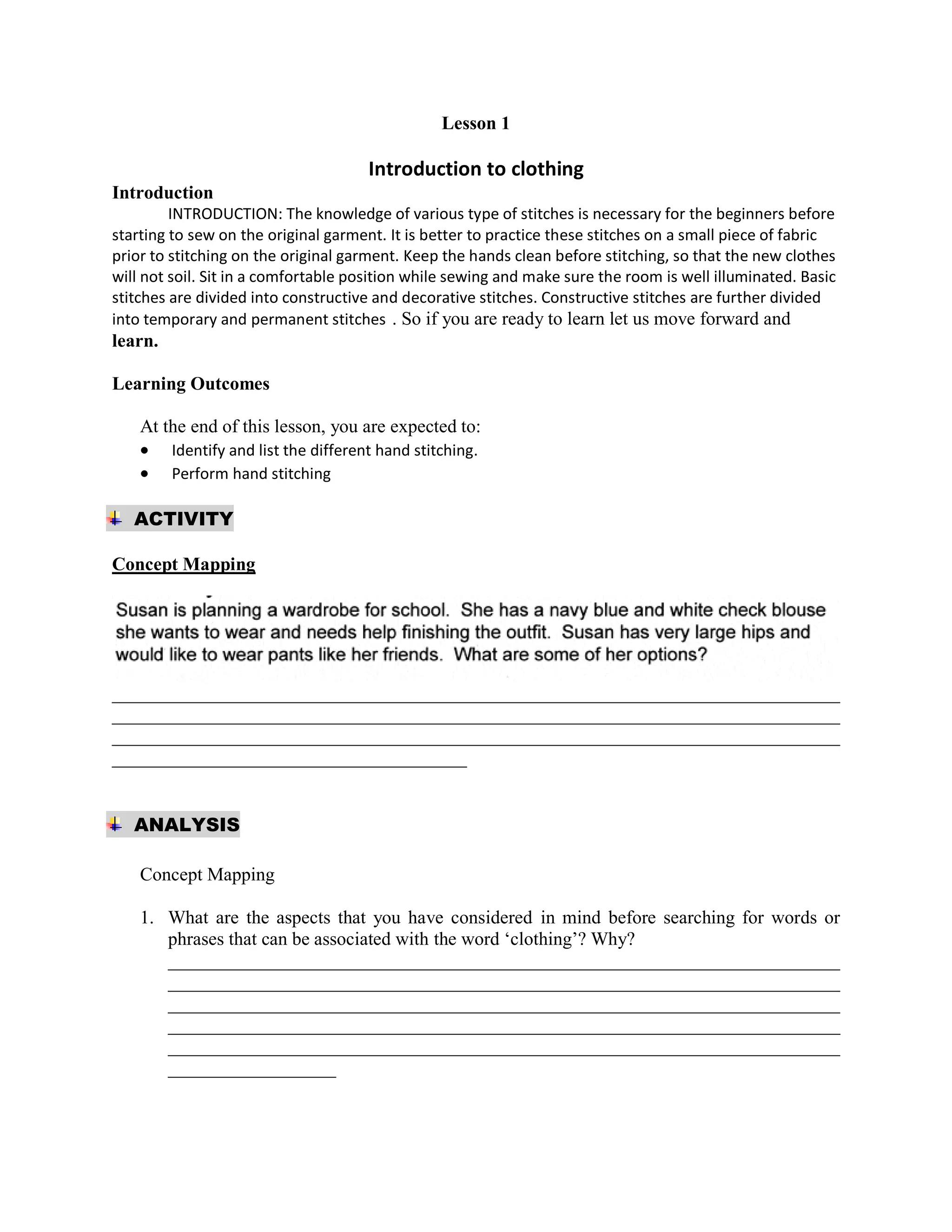 Lesson 1-clothing-construction | PDF