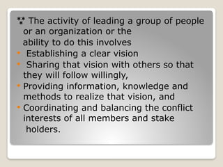 Educational leadership for reporting for education | PPT