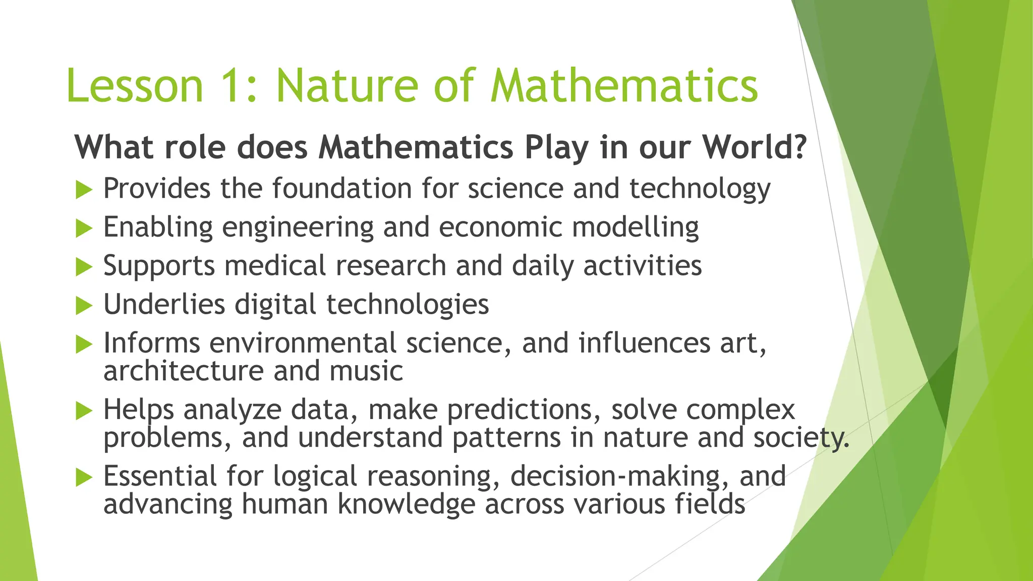 Lesson-1-Nature-of-Mathematics.pdf lesson 1 | PDF | Physics | Science
