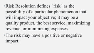 Tour 211. risk management as applied to safety, security and sanitation ...