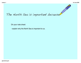 The North Sea Lesson 1 | PDF