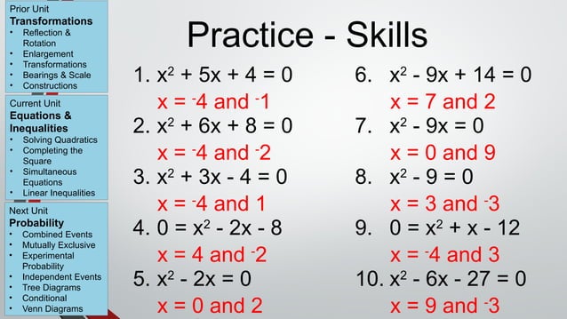Lesson-1---Solving-Quadratics powerpoint lesson | PPTX