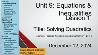 Lesson-1---Solving-Quadratics powerpoint lesson | PPTX