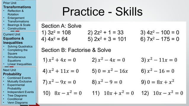 Lesson-1---Solving-Quadratics powerpoint lesson | PPTX