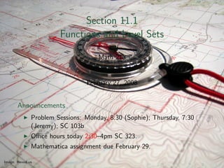 Lesson 10: Functions and Level Sets | PPT