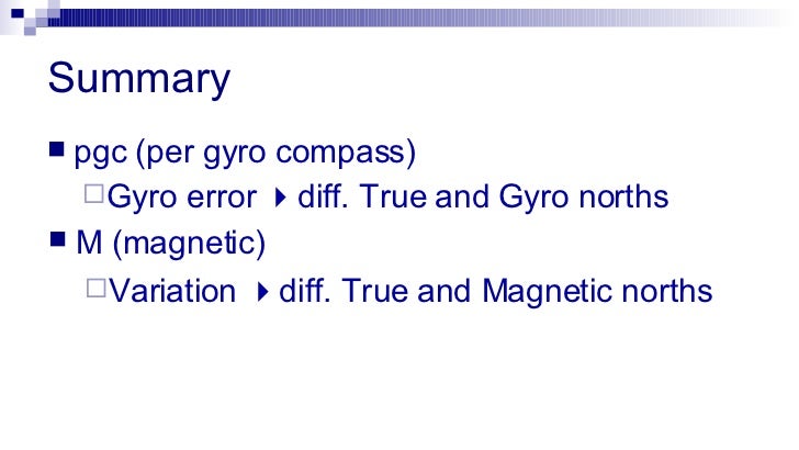Lesson 10 Gyro And Magnetic Compass