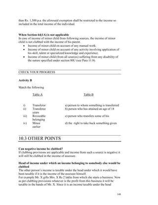 Lesson 10 clubbing of -income | PDF