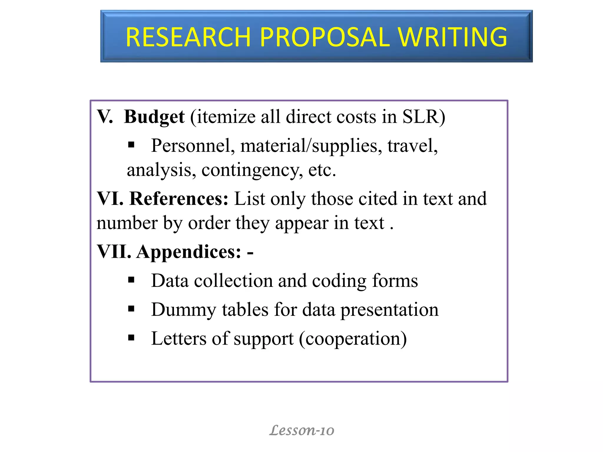 Lesson 10 research proposal writing | PDF