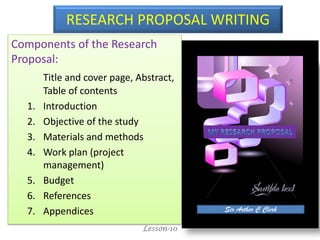 Lesson 10 research proposal writing | PDF