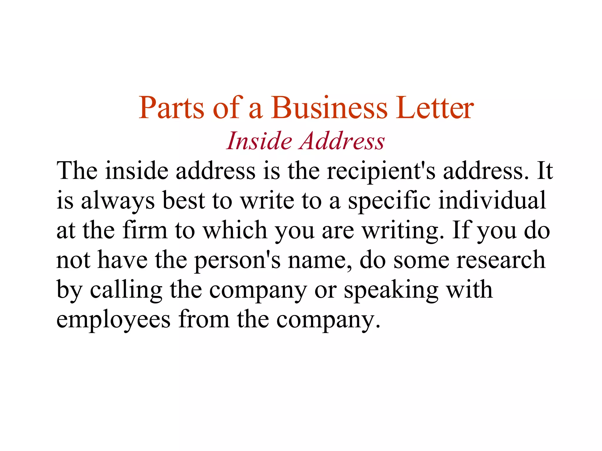 Lesson 11 Writing Business Letters | PPT