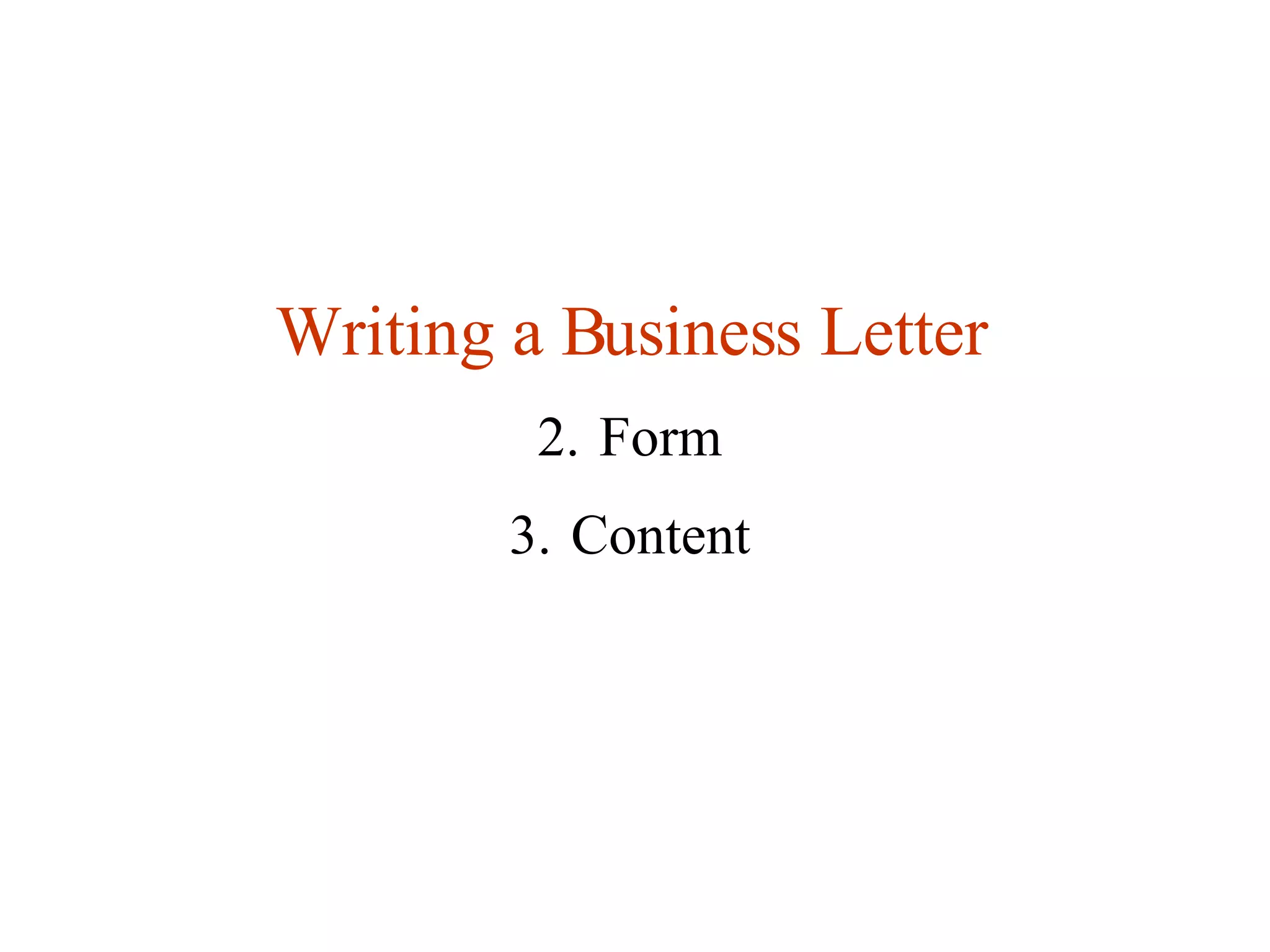 Lesson 11 Writing Business Letters | PPT