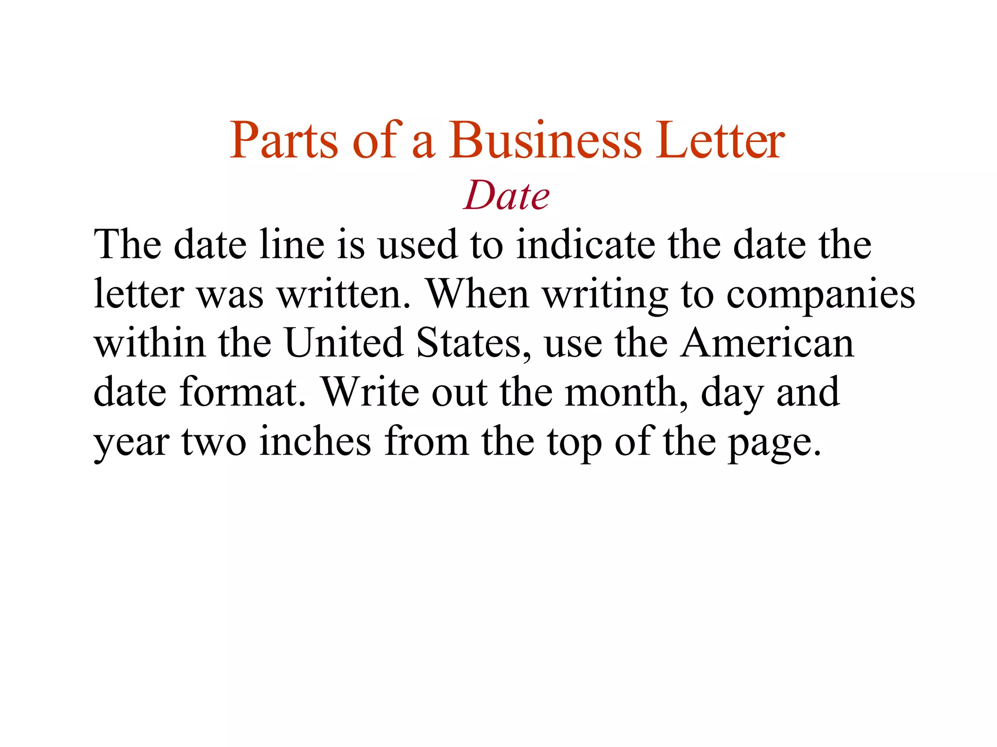 Lesson 11 Writing Business Letters | PPT