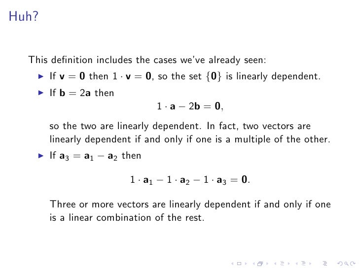 Lesson 12: Linear Independence