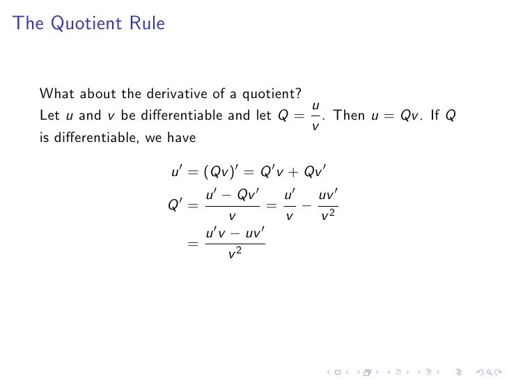 Lesson 12: The Product and Quotient Rule
