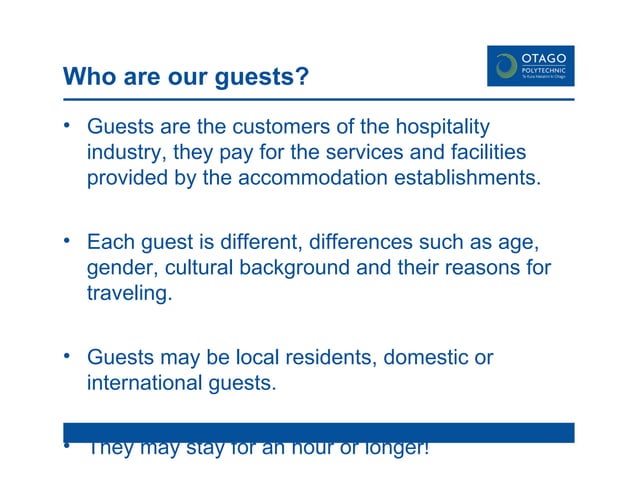 Introduction to Hospitality Industry | PPT