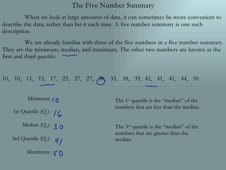 Lesson 1 4 Five Number Summary Lesson 1 4 Five Number Summary