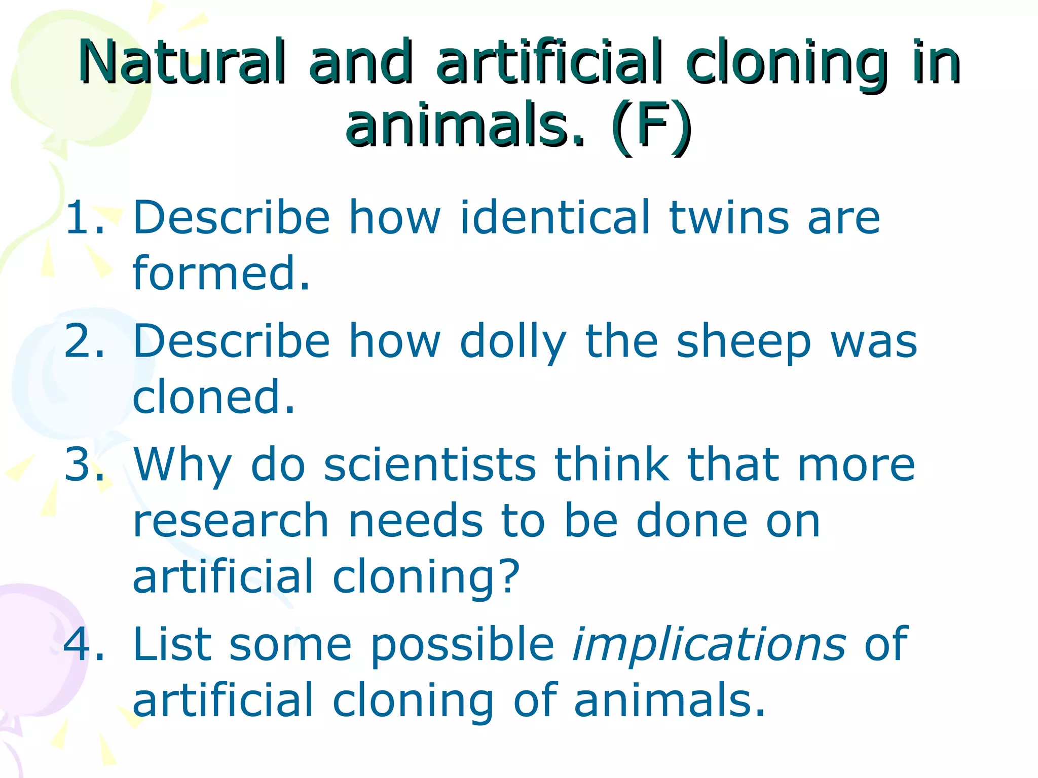Lesson 14 Natural And Artificial Cloning | PPT