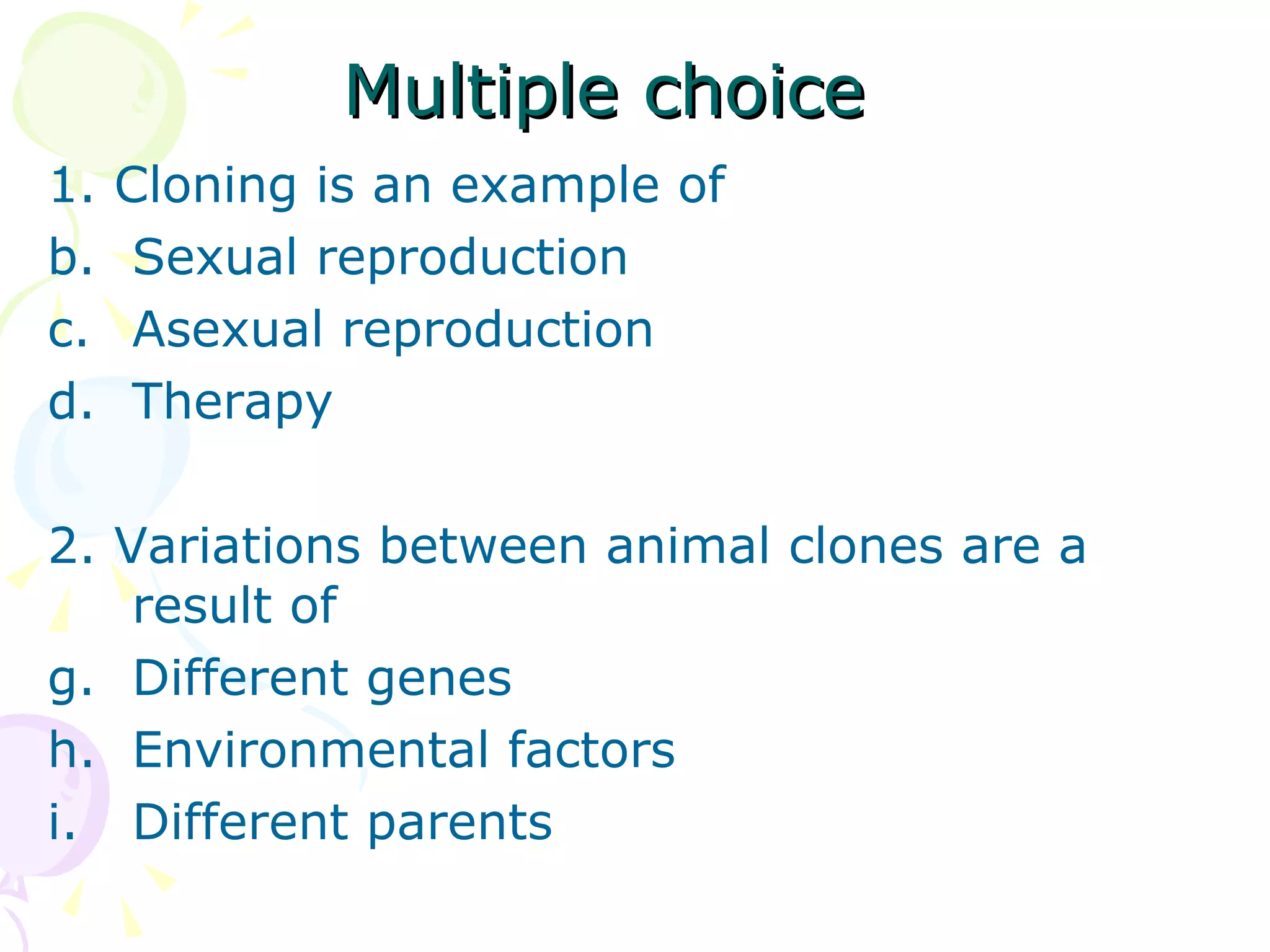 Lesson 14 Natural And Artificial Cloning | PPT