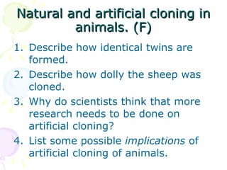 Lesson 14 Natural And Artificial Cloning | PPT