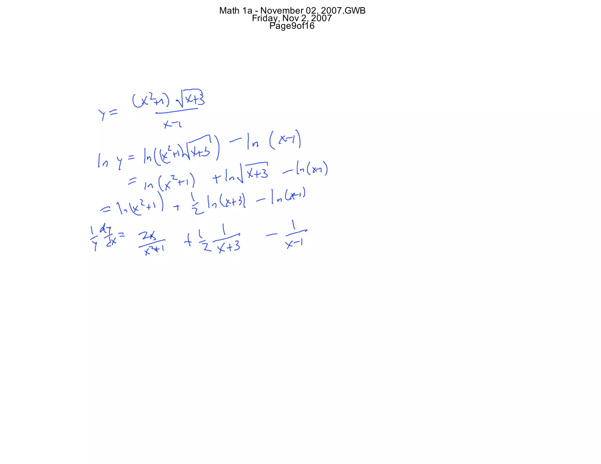 Lesson 17 Derivatives Of Logarithmic And Exponential Functions Ppt