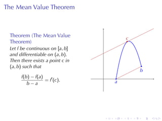 Lesson 17: The Mean Value Theorem and the shape of curves | PDF