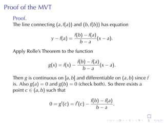 Lesson 17: The Mean Value Theorem and the shape of curves | PDF