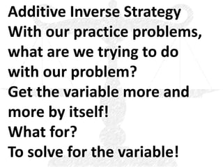 Additive and Multiplicative Inverse Strategy | PPTX