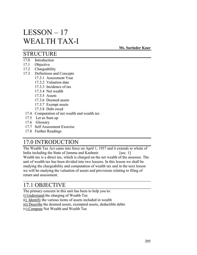 Lesson 17 wealth-tax | PDF
