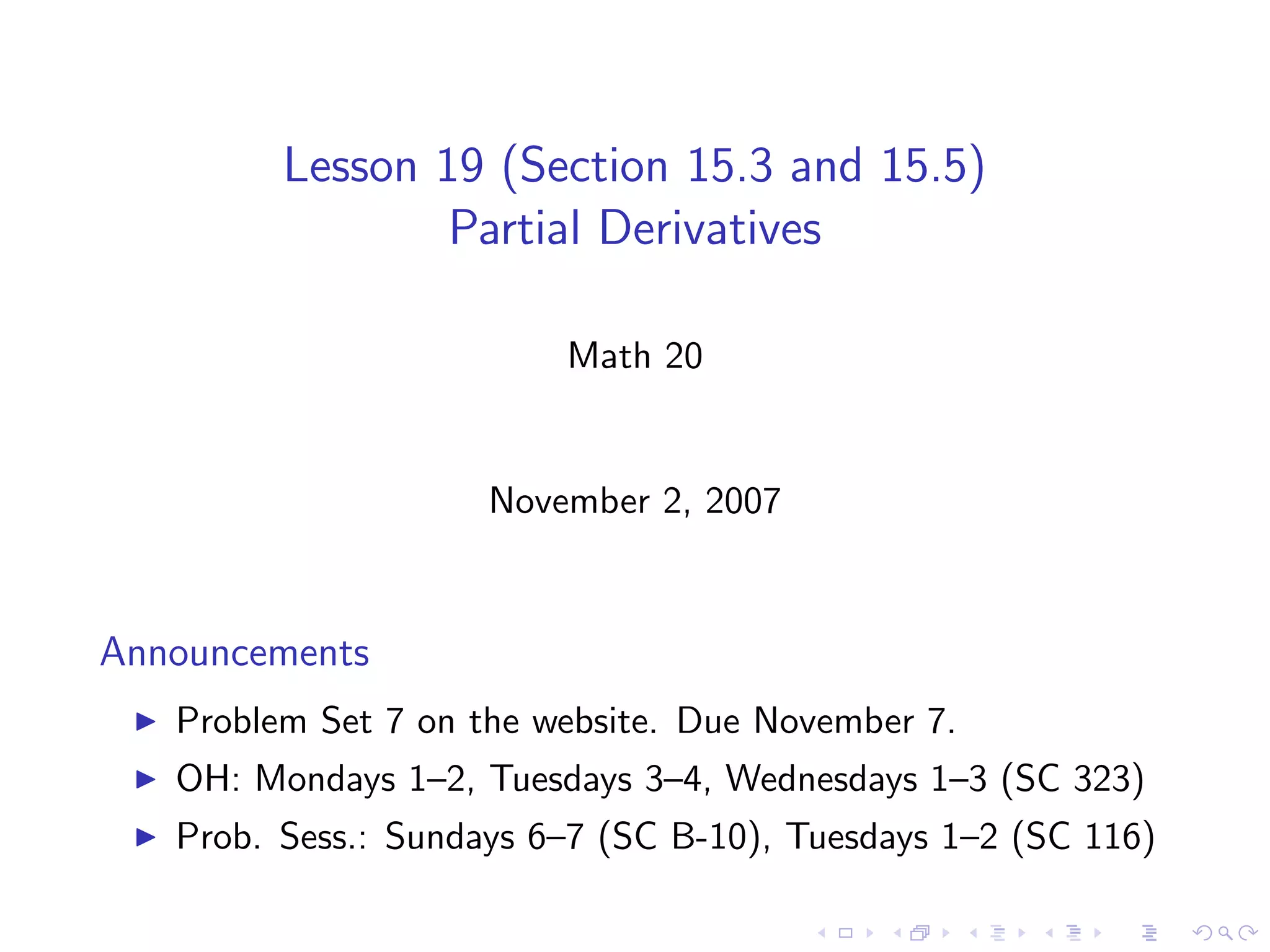 Lesson 19: Partial Derivatives | PDF