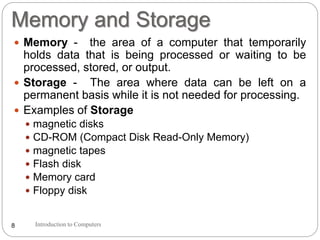 Lesson 1 introduction to computers | PPTX | Operating Systems | Computer Software and Applications