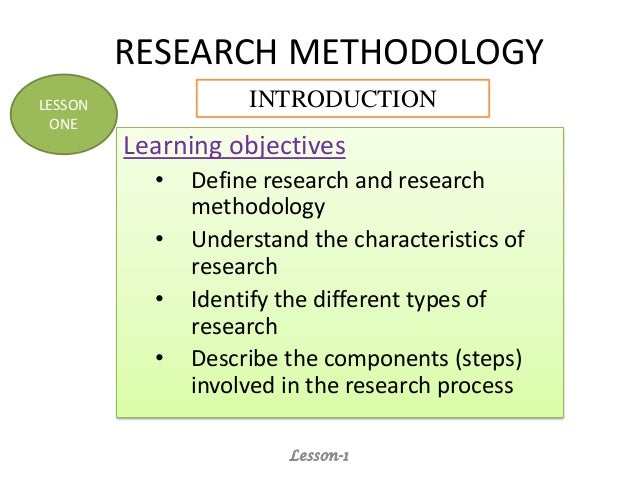 Lesson 1 research methodology introduction