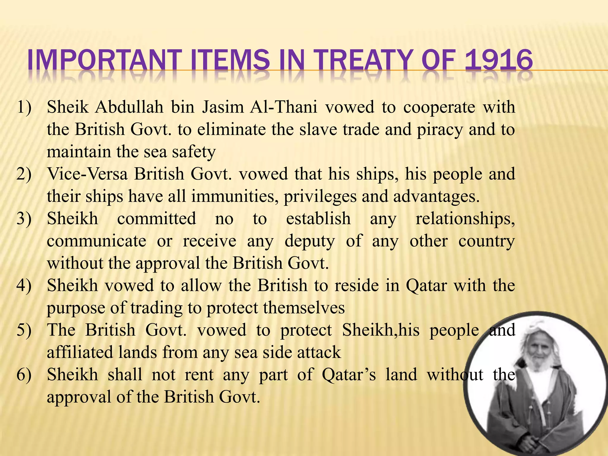 Lesson 1 the Qatari-British relations(Treaty of 1916-1935) | PPTX