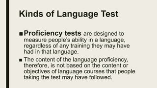 Types of Language assessment for lesson 2 | PPT