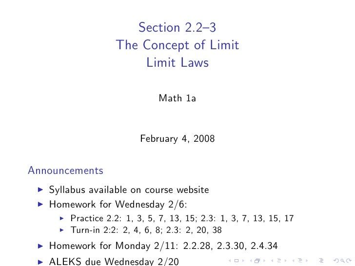 Lesson 2: Limits and Limit Laws
