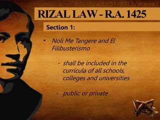 Lesson-2-Rizal-Law part of Rizal Life and Works | PPTX