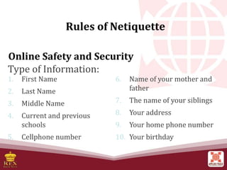Lesson-2-Rules-of-Netiquette safety Online | PPTX | Internet for ...
