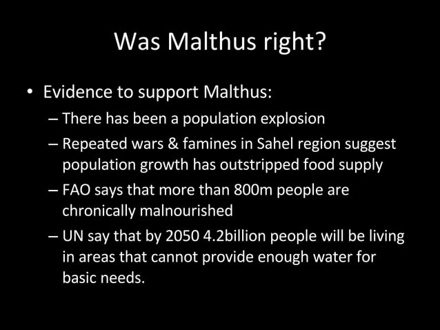 Lesson 2 Theories For The Relationship Between Population And Resources ...