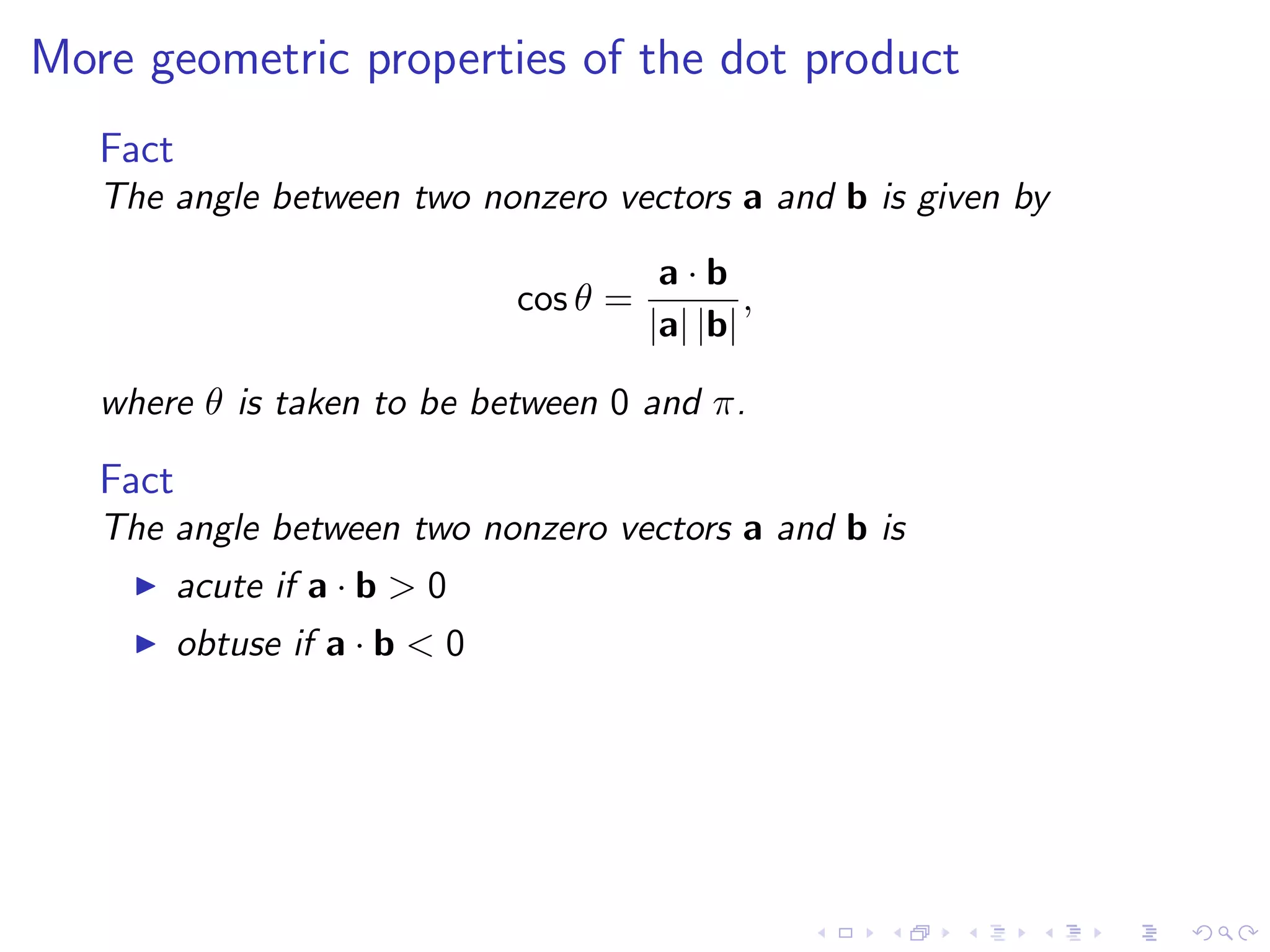 Lesson 2: Vectors and the Dot Product | PDF