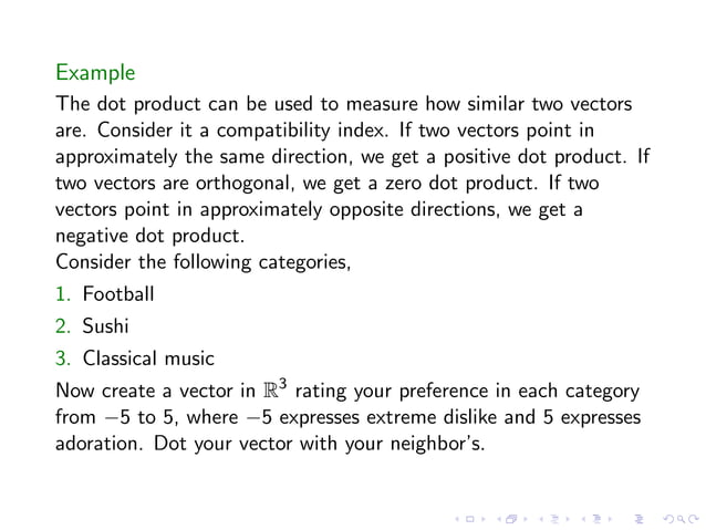 Lesson 2: Vectors and the Dot Product | PDF | Physics | Science