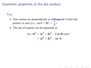 Orthogonal Vectors Dot Product