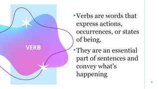 LESSON 2: VERB, PART OF SPEECH, TYPES OF VERBS | PPT