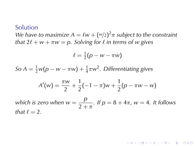 Lesson 20: (More) Optimization Problems | PPT